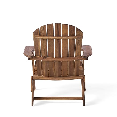 Christopher Knight Home Hanlee Folding Wood Adirondack Chair, Natural Stained Twin