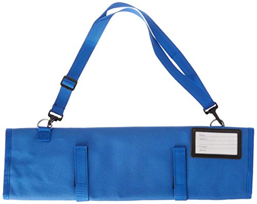 Mercer Culinary 7-Pocket Knife Roll Storage Bag, Blue