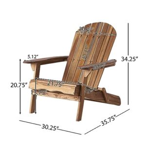 Christopher Knight Home Hanlee Folding Wood Adirondack Chair, Natural Stained Twin