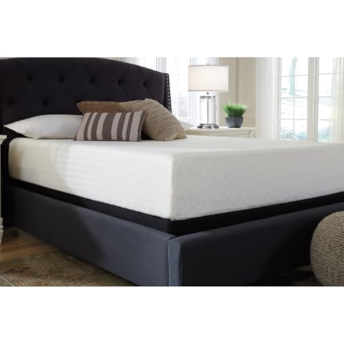 Signature Design by Ashley Twin Size Chime 10 Inch Medium Firm Memory Foam Mattress with Green Tea & Charcoal Gel