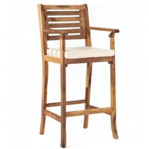 Christopher Knight Home Hermosa Acacia Wood Outdoor Barstools, 2-Pcs Set, Teak Finish