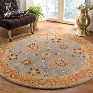 SAFAVIEH Heritage Collection 8' x 10' Blue/Orange HG401A Handmade Traditional Oriental Premium Wool Area Rug