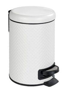 wenko 0.79 liq. gal. bathroom trash can, dimensions (wxdxh): 8.9 x 6.7 x 9.8 in, small waste basket, small garbage can, 8.9 x 6.7 x 9.8 in, white