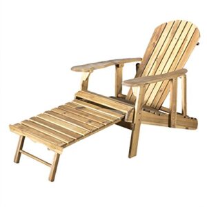 christopher knight home hayle reclining wood adirondack chair with footrest, natural stained