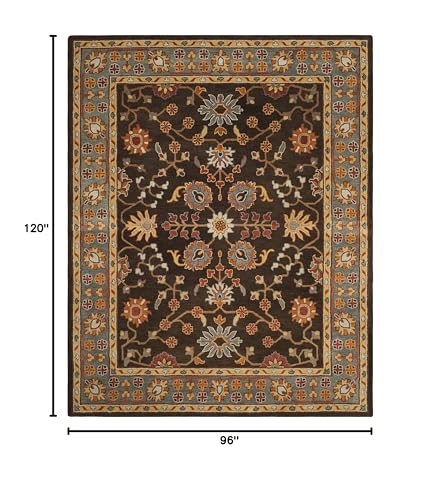 SAFAVIEH Heritage Collection 8' x 10' Charcoal / Blue HG405A Handmade Traditional Oriental Premium Wool Area Rug