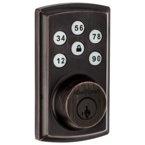 kwikset 98880-005 smartcode 888 smart lock touchpad electronic deadbolt door lock with z-wave plus featuring smartkey security in venetian bronze