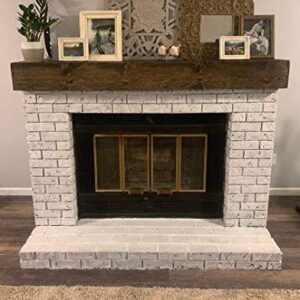 RoCoWood Rustic Handmade Floating Wooden Beam Mantel (72 inches, Jacobean)