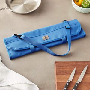 Mercer Culinary 7-Pocket Knife Roll Storage Bag, Blue