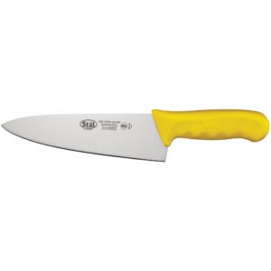 winco 8" commercial-grade chef's knife with german steel blade, yellow