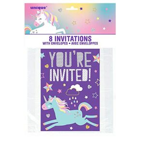 Unique Magical Purple Unicorn Invitations (Pack of 8) - Perfect for Kids Birthdays & Special Events