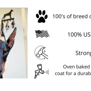 The Metal Peddler Sheltie Shetland Sheepdog #02 Key Holder Dog Leash Hanger for Wall - Large 9 inch Wide with 5 Hooks - Made in USA