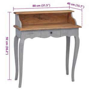 vidaXL Antique-Style Writing Desk – Solid Reclaimed Wood- Handmade - Easy Assembly- Tabletop Size 31.5"x15.7" – Overall Height 36.2"