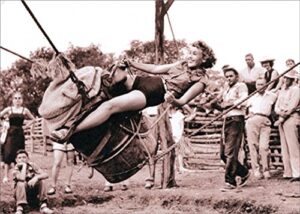 woman on bucking barrel avanti america collection funny birthday card for her