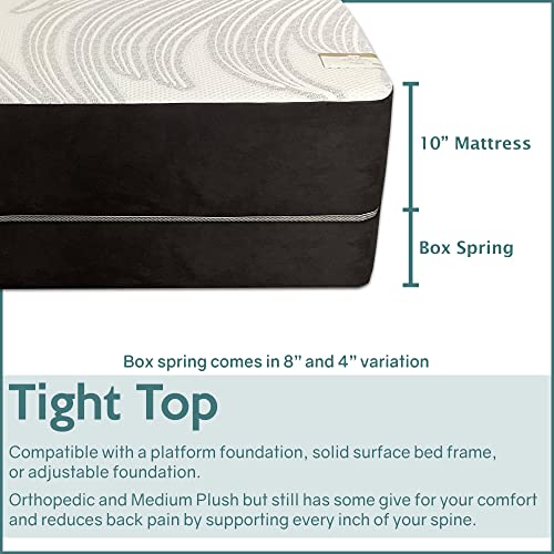 Mattress Solution 10" Plush Memory Foam Mattress with 8-Inch Box Spring, Gel Bed Mattresses for Ultimate Comfort, Help Maintain Sleeping Position and Posture, Complete Support at Every Side, Full XL