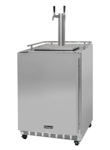 kegco kegerator 24" wide dual tap stainless steel commercial beer dispenser hk38ssc-l-2