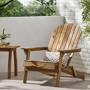 Christopher Knight Home Hanlee Folding Wood Adirondack Chair, Natural Stained Twin