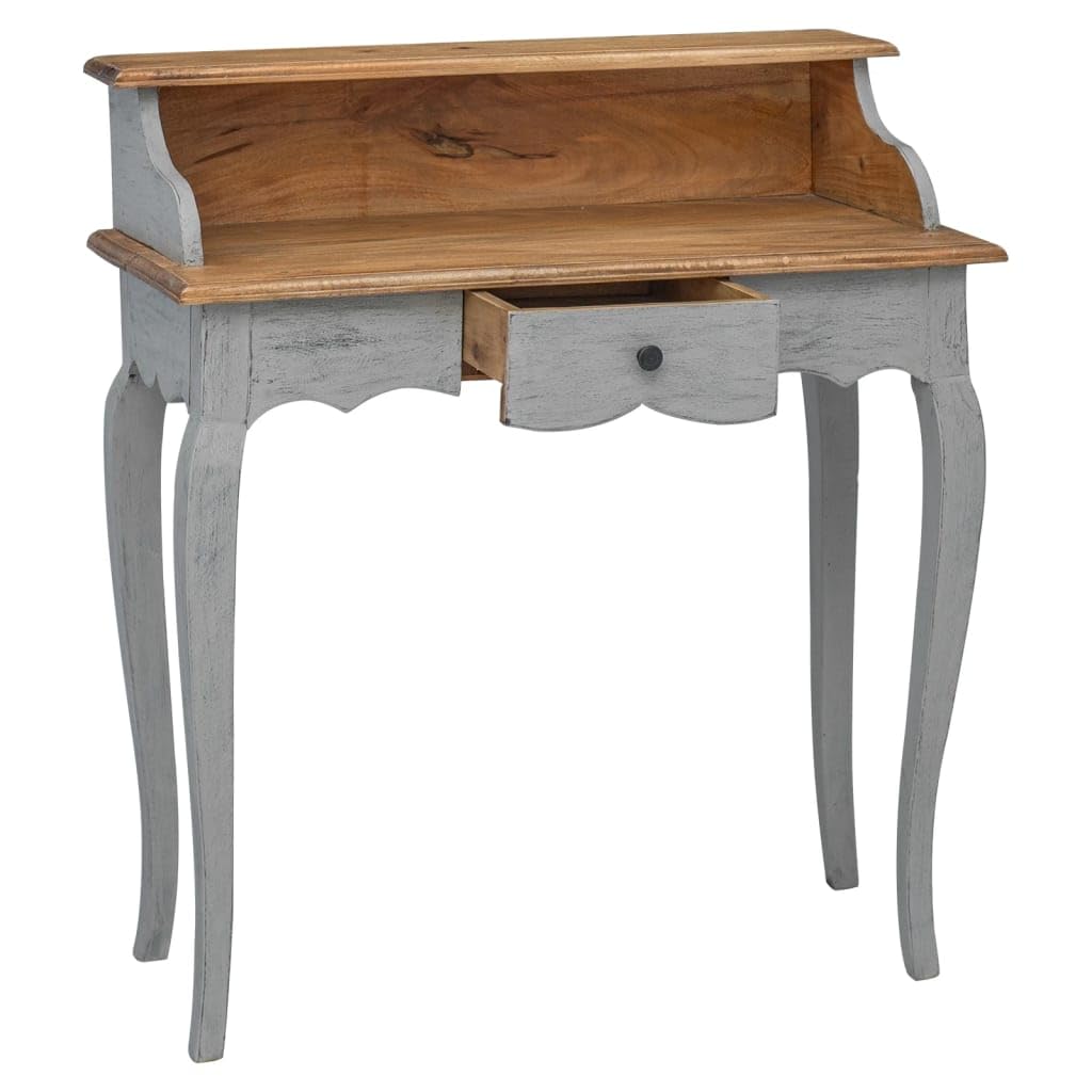 vidaXL Antique-Style Writing Desk – Solid Reclaimed Wood- Handmade - Easy Assembly- Tabletop Size 31.5"x15.7" – Overall Height 36.2"