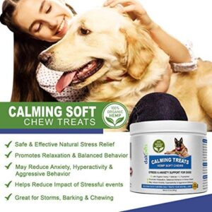 DakPets Hemp Calming Treats for Dogs - Made in USA w/Hemp Oil - Dog Anxiety Relief - Natural Separation Aid - Stress Relief - Fireworks - Storms - Barking 120 Soft Chews