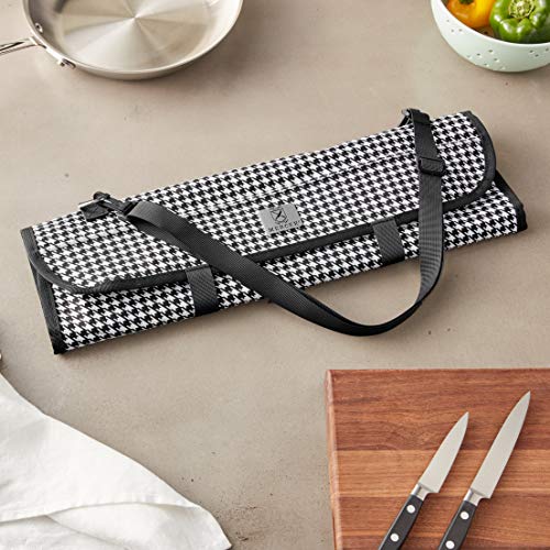 Mercer Culinary 7-Pocket Knife Roll Storage Bag, Houndstooth