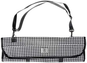 mercer culinary 7-pocket knife roll storage bag, houndstooth