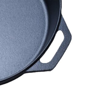 Keleday 10 Inch Cast iron Skillet, Pre-Seasoned Cast Iron Pan with Two Silicone Handles, Deep Cast Iron Frying Pan for Stovetop, Induction, Oven, Campfire