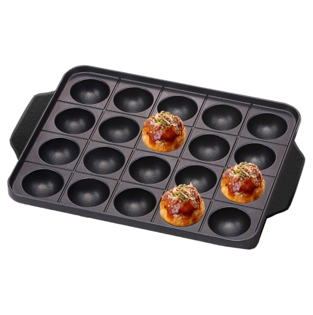 Happy Sales HSTKP20, Nonstick Baking Tray Takoyaki Pan, Aebleskiver Ebelskivers Pan, Stuffed Pancake Pan, 20 Molds