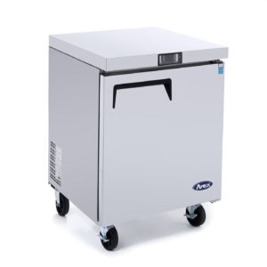 atosausa mgf8405gr 27.50'' 1 section undercounter freezer with 1 right hinged solid door and side/rear breathing compressor