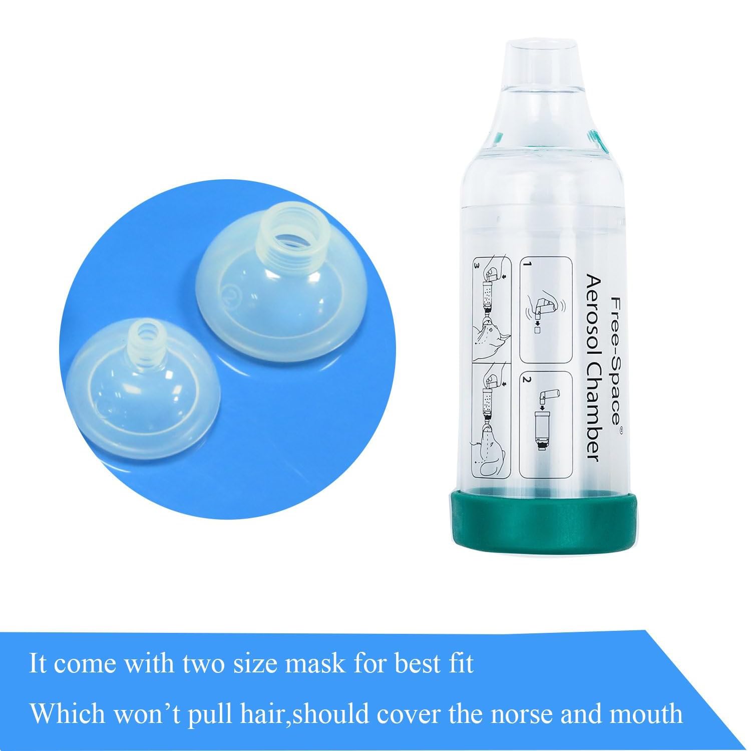 Cat Inhaler Spacer,Specifically Designed for Cats,with Round Shape Silicone Mask,Feline Aerosol Chamber with Breathing Indicator – Include 2 Mask for Best Fit (for cat)