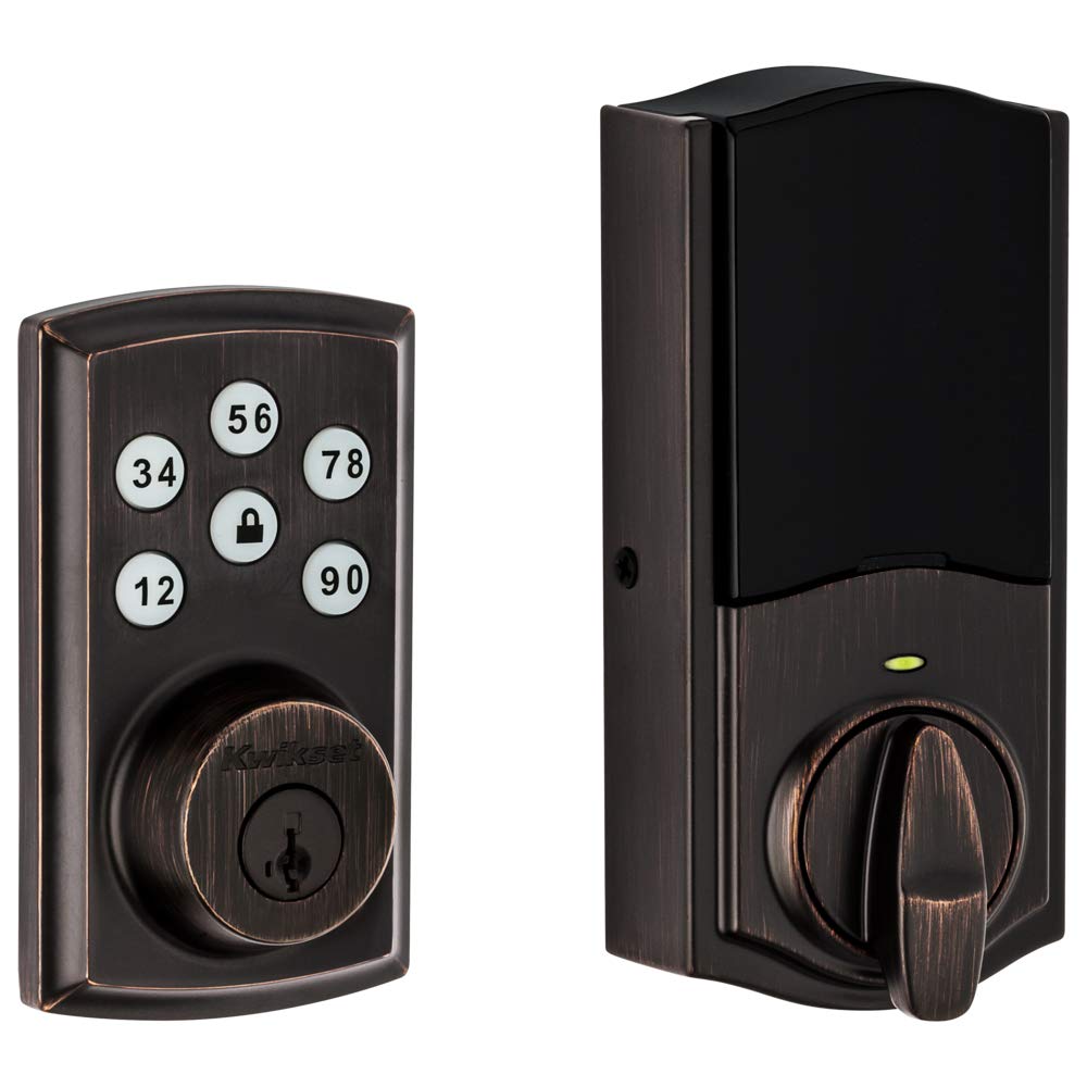 Kwikset 98880-005 SmartCode 888 Smart Lock Touchpad Electronic Deadbolt Door Lock with Z-Wave Plus Featuring SmartKey Security in Venetian Bronze