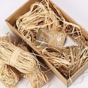 KINGLAKE Natural Raffia Ribbon Paper Christmas Raffia for Florist Bouquets Decoration Crafts Raffia Ribbon 2X 50g