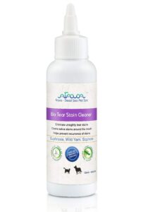 arava natural tear and stain remover for dogs and cats - effective solution with 26 dead sea minerals, removes and prevents eye and saliva stains