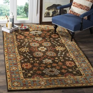 safavieh heritage collection 8' x 10' charcoal / blue hg405a handmade traditional oriental premium wool area rug