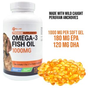 Max and Neo Omega 3 Fish Oil for Dogs 1000mg - We Donate One for One to Dog Rescues for Every Product Sold