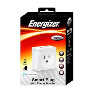 energizer connect smart indoor plug with energy monitor, automation, remote access and voice control | compatible with alexa and google assistant