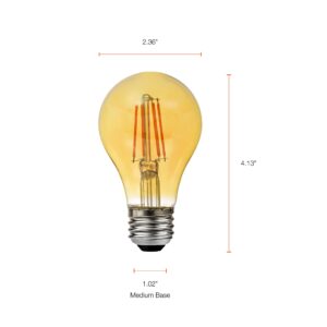 SYLVANIA LED Vintage A19 Light Bulb, 60W Equivalent Efficient 6.5W, 13 Year, Dimmable, 650 Lumens, Amber Glow - 1 Pack (75349)