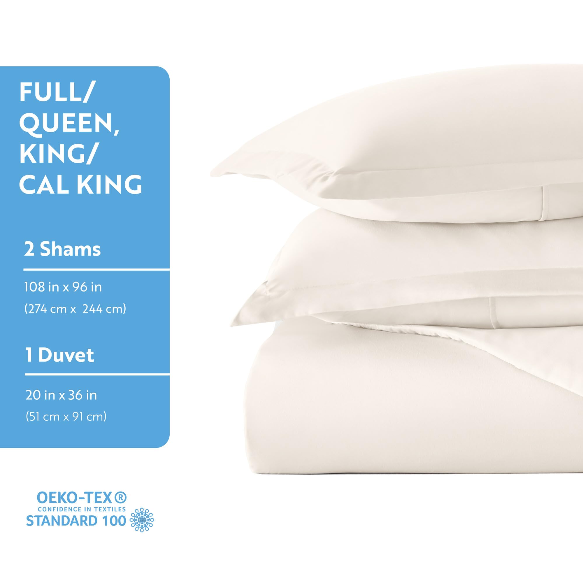 ienjoy Home Hotel Collection Soft Brushed Microfiber Duvet Cover Set, Queen, Ivory