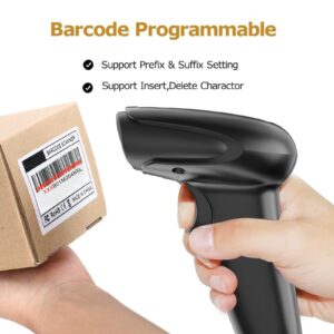 2D Wireless Barcode Scanner,Symcode Datamatrix PDF417 QR Code Handheld Reader for Screen and Printed Bar Code Scan, Works with Windows Mac and Linux PC POS