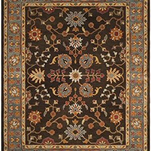 SAFAVIEH Heritage Collection 8' x 10' Charcoal / Blue HG405A Handmade Traditional Oriental Premium Wool Area Rug