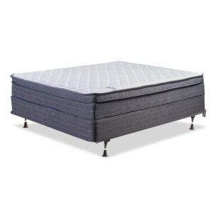 mattress solution medium plush foam encased hybrid eurotop pillowtop innerspring mattress and 4" metal low profile boxspring/foundation set,with frame, full size