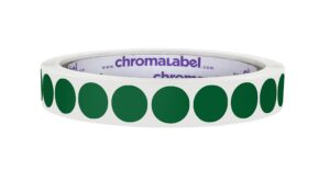 chromalabel 1/2 inch round permanent color-code dot stickers, 1000 labels per roll, forest green