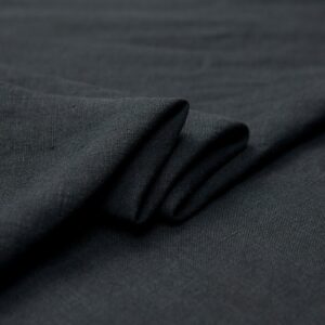 japan nature 100% linen fabric for clothing, home decor, pillow, sofa, 56" width, craft by the yard, black color