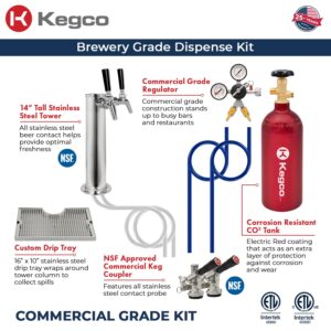 Kegco Kegerator 24" Wide Dual Tap Stainless Steel Commercial Beer Dispenser HK38SSC-L-2