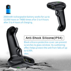 2D Wireless Barcode Scanner,Symcode Datamatrix PDF417 QR Code Handheld Reader for Screen and Printed Bar Code Scan, Works with Windows Mac and Linux PC POS