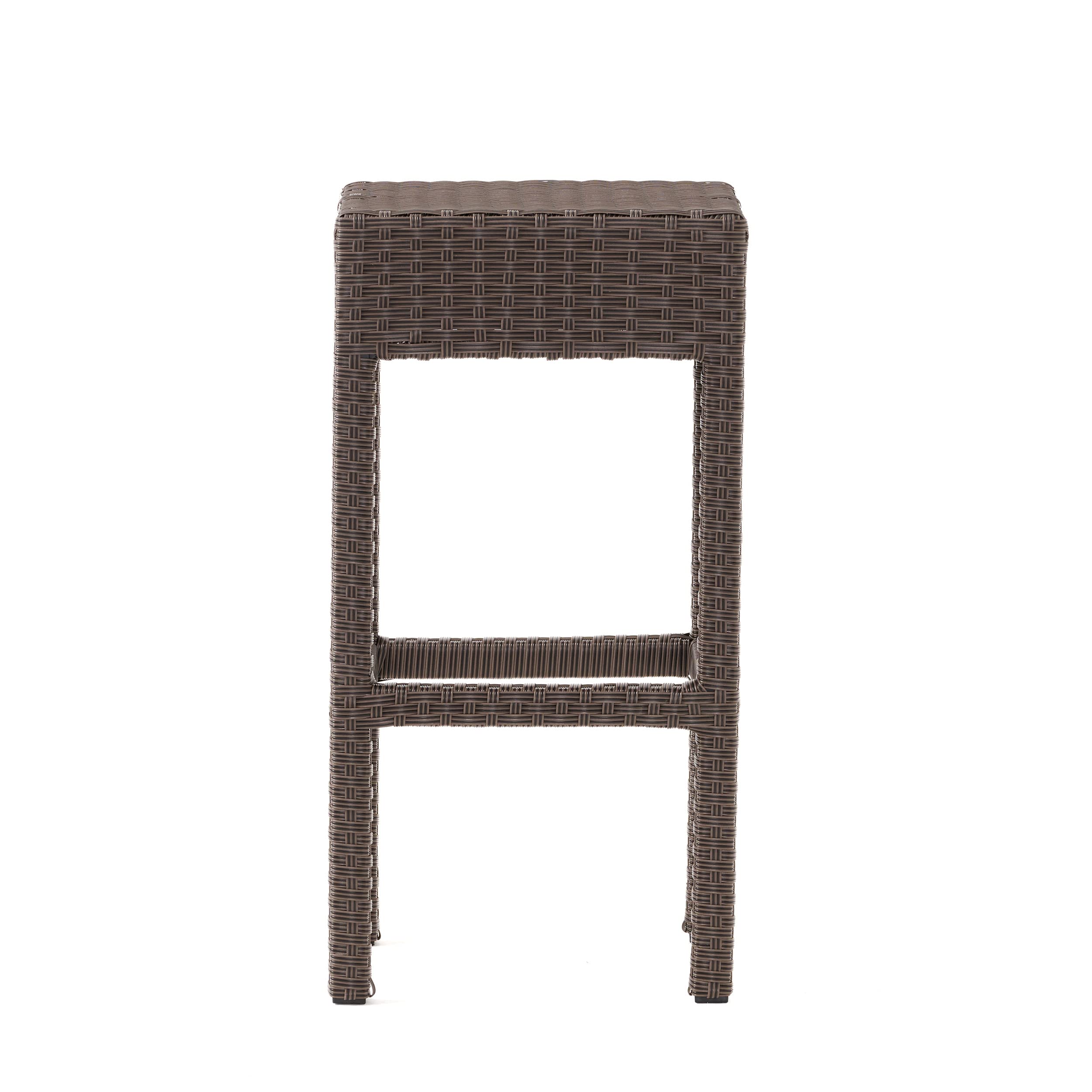 Christopher Knight Home Milton Outdoor Wicker Backless Bar Stools, 2-Pcs Set, Dark Brown