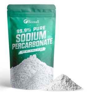 ecoxall premium sodium percarbonate - 2 pound - 99.9% oxygen bleach powder - multipurpose cleaner - for laundry stain removal, dishwasher, deodorizer - powder stain remover - industrial grade strength