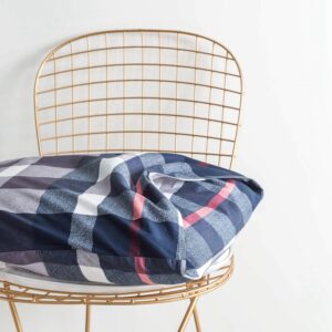 SUSYBAO Plaid Duvet Cover Queen 100% Cotton Navy Blue Tartan Grid Duvet Cover 3 Pieces Set 1 Soft Checkered Gingham Duvet Cover with Zipper Ties 2 Pillowcases Luxury Red Plaid Bedding Set Comfortable