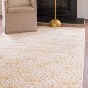 Unique Loom Marilyn Monroe Glam Collection Area Rug - Dahlia (2'x 3' 1' Rectangle, White Gold/ Gold)