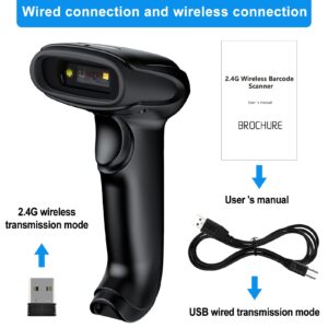 2D Wireless Barcode Scanner,Symcode Datamatrix PDF417 QR Code Handheld Reader for Screen and Printed Bar Code Scan, Works with Windows Mac and Linux PC POS