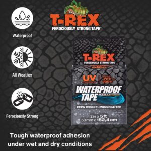 T-REX 285988 Waterproof Tape, 2-Inch x 5 ft, 3-Inch Core, Black