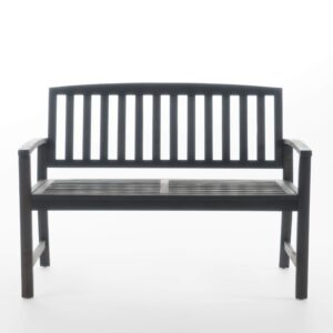 christopher knight home loja outdoor acacia wood bench, dark grey finish